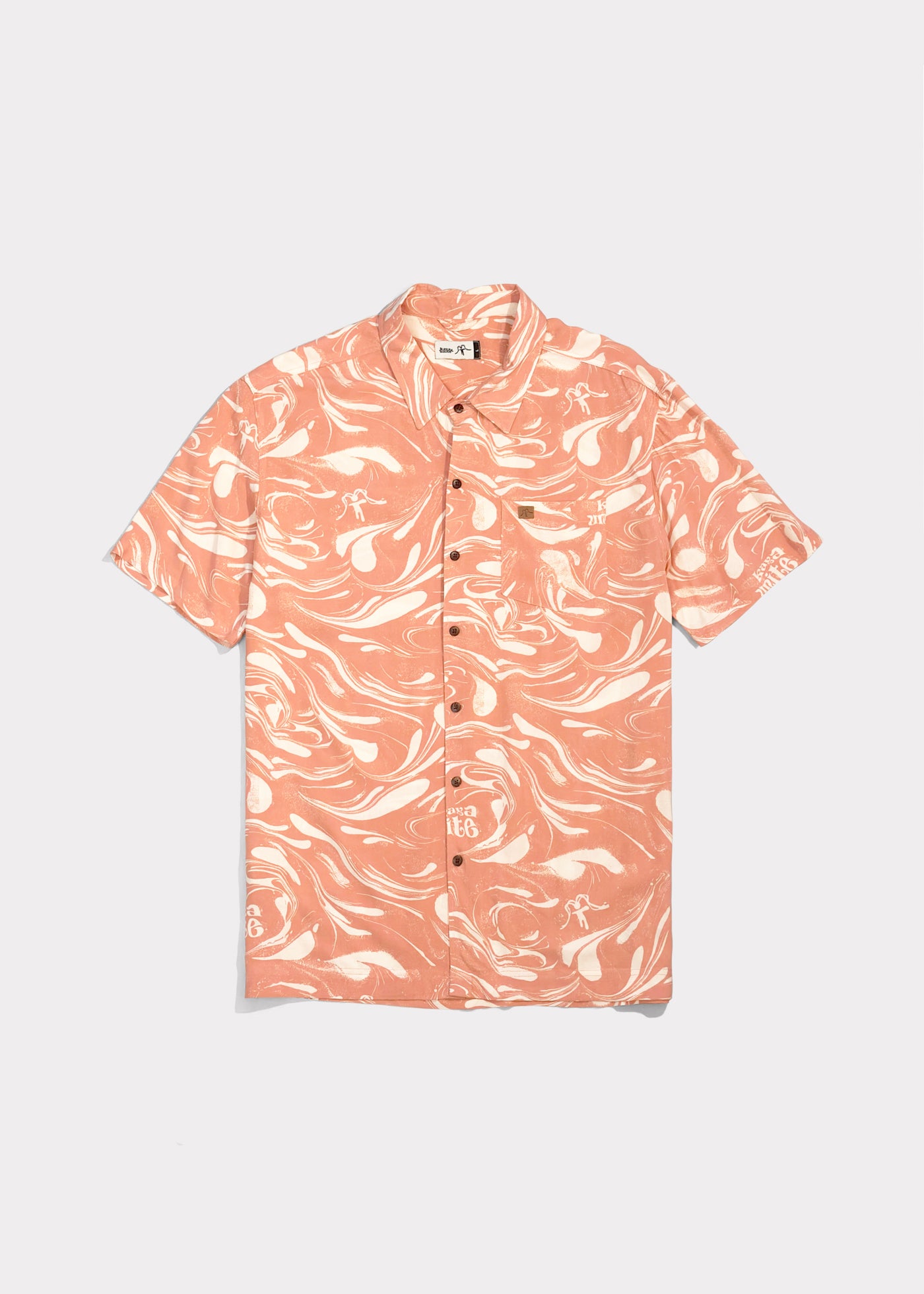 Camisa Diseño Manga Corta Rayón Drip Hombre Peach - Kaya Unite